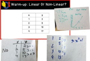 Linear Or Non-Linear From A Table Of Values – MTH1W Day 16 - Math Rocks Eh